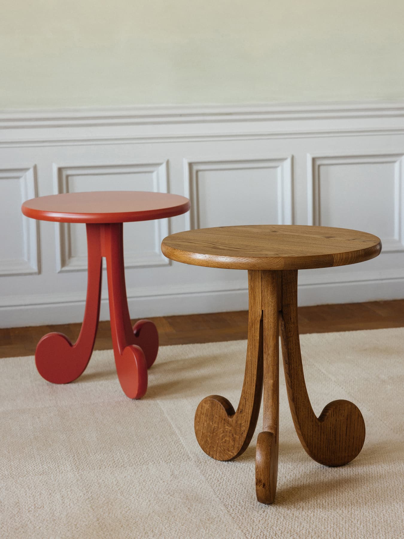 Bedside Table | Franca - Solid Beech - Red | Mille Notti