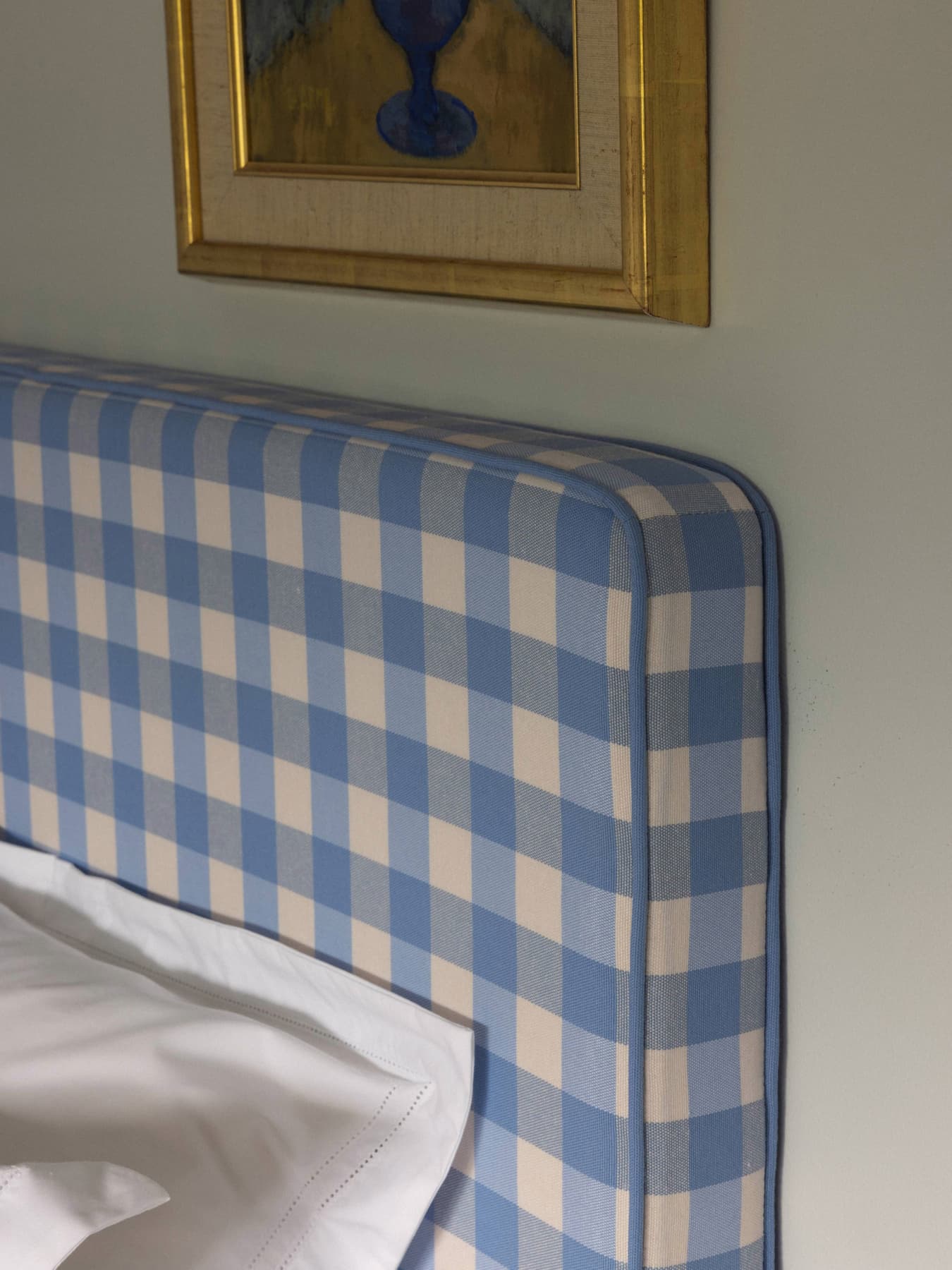 Headboard Cover | Alexandra - Laura Checked Light Blue | Mille Notti